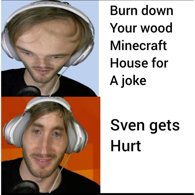 Burn down Your wood Minecraft House for A joke Sven gets Hurt - iFunny