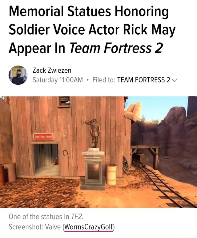 Memorial Statues Honoring Soldier Voice Actor Rick May Appear In Team ...