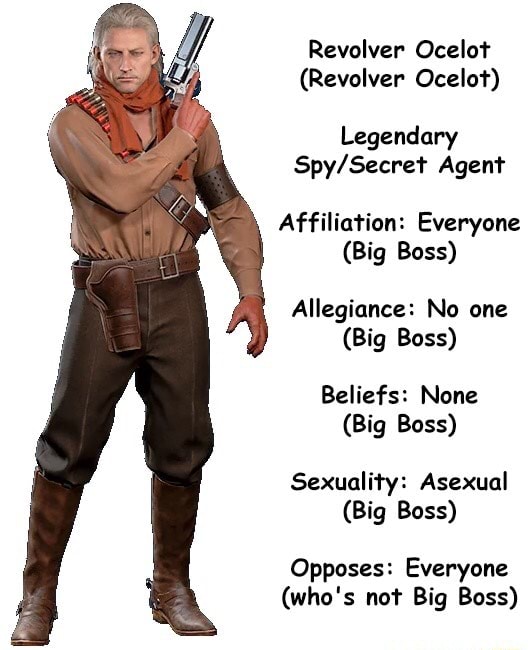 Revolver Ocelot (Revolver Ocelot) Legendary Agent Affiliation: Everyone ...