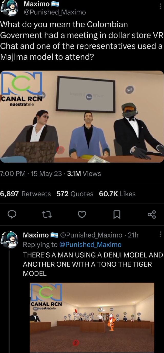 Maximo @Punished Maximo What do you mean the Colombian Goverment had a meeting in dollar store ...