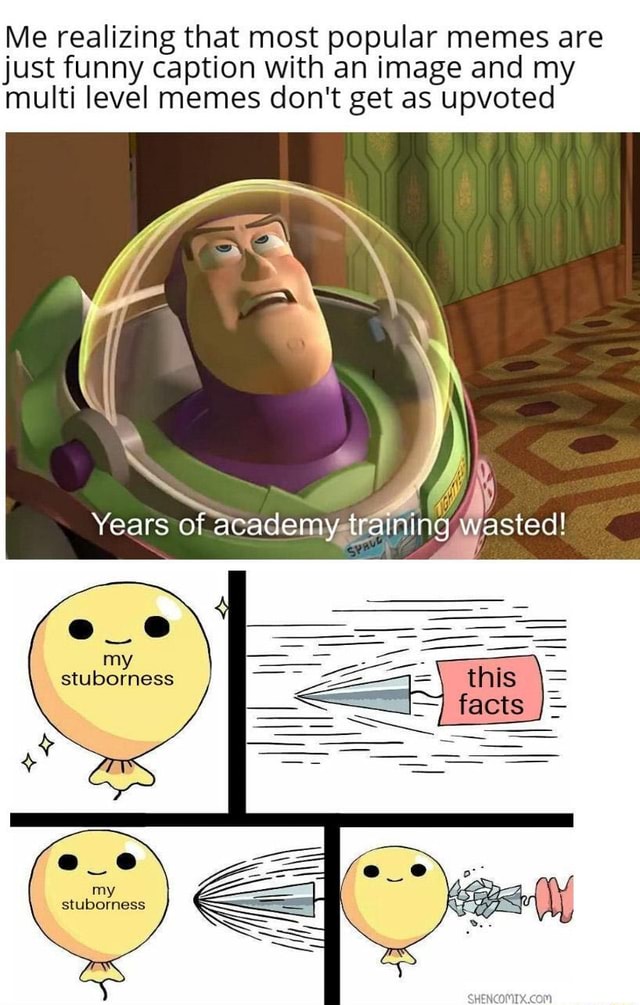 Me realizing that most popular memes are just funny caption with an ...
