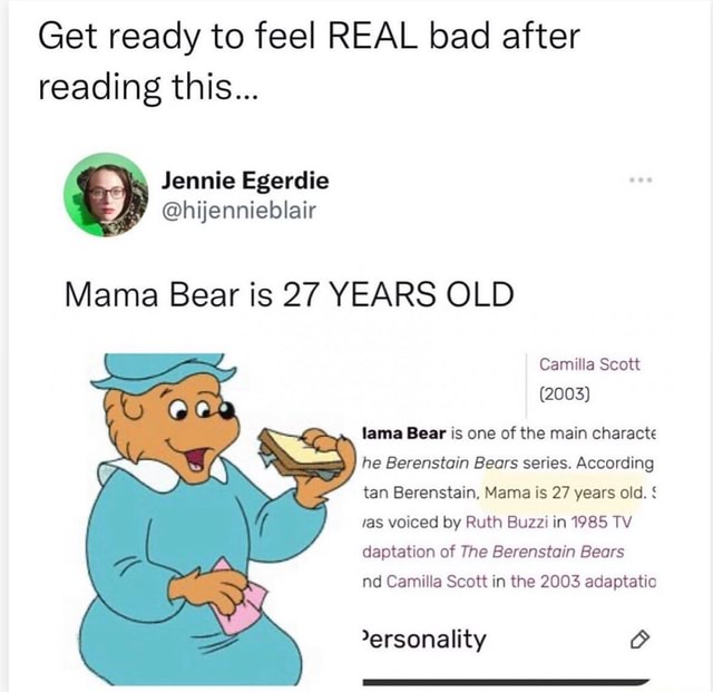 Get ready to feel REAL bad after reading this... Jennie Egerdie ...