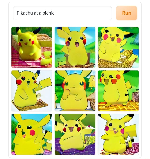 Run Pikachu at a picnic - iFunny