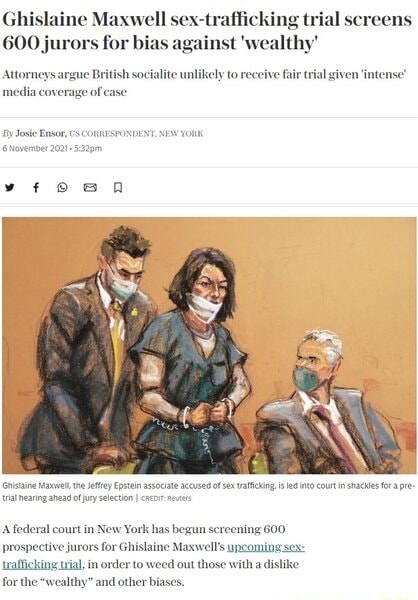 Ghislaine Maxwell Sex Trafficking Trial Screens 600 Jurors For Bias
