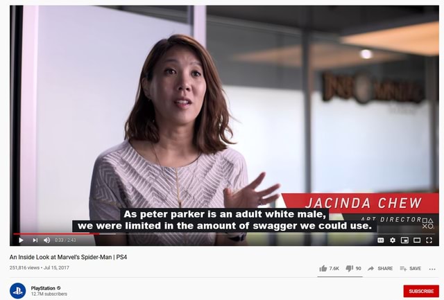 Wt JACINDA CHEW As peter parker Is an adult white male, we were limited ...