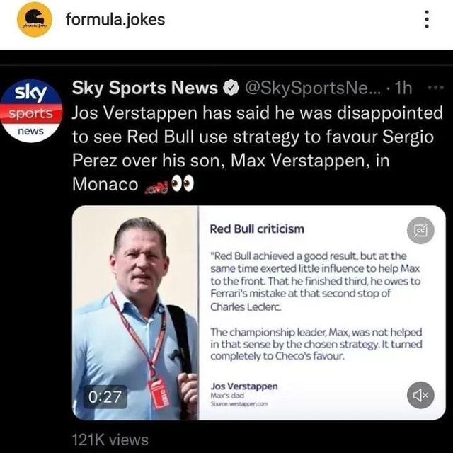 @ formula jokes sky Sky Sports News @Sky sports' Jos Verstappen has ...
