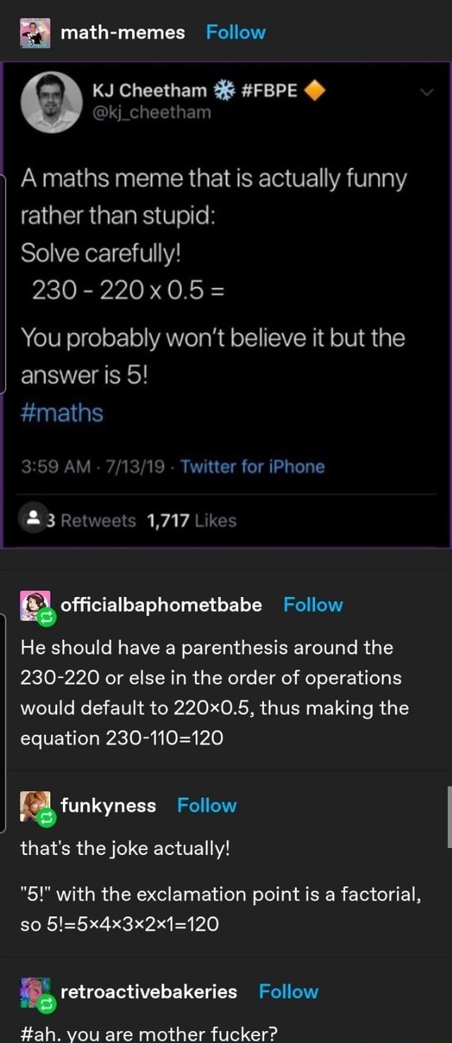 Math-memes Follow KJ Cheetham iicheatham #FBPE Amaths meme that is ...