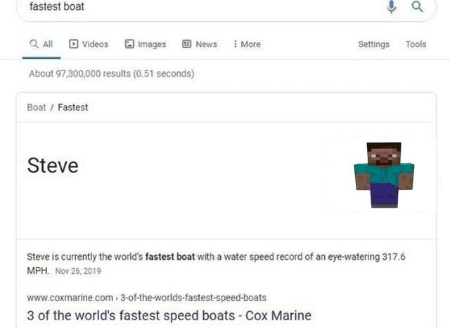 Steve is currently the world's fastest boat with a water speed record ...