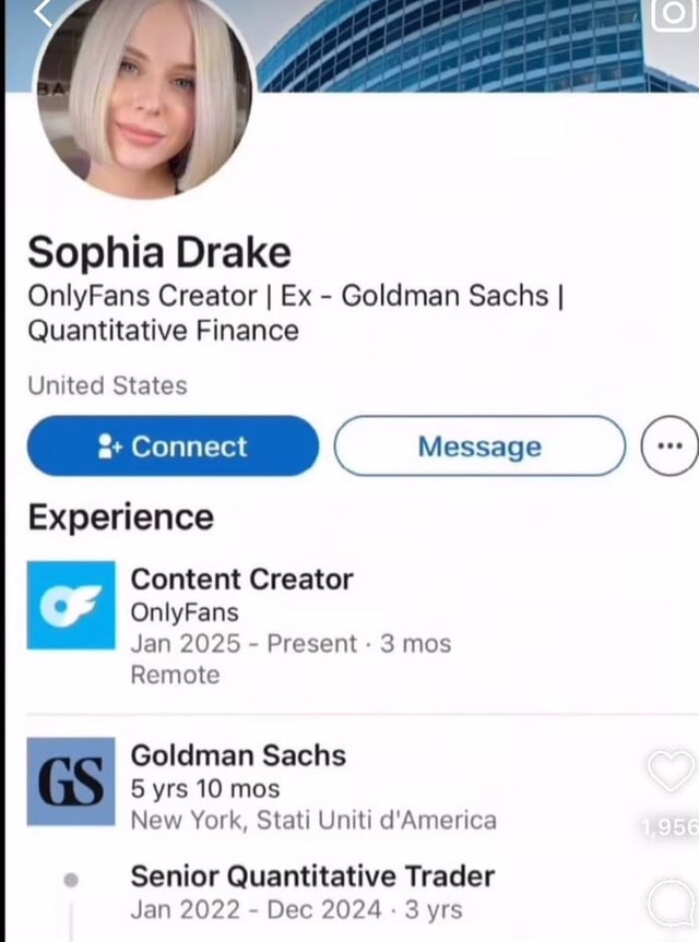 Sophia Drake OnlyFans Creator I Ex - Goldman Sachs I Quantitative ...