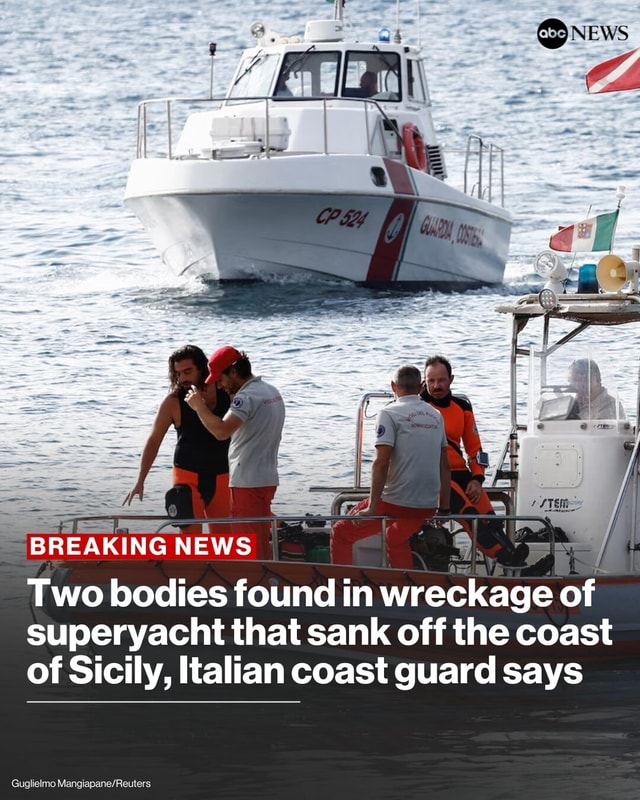BREAKING NEWS Two bodies found in wreckage of superyacht that sank off ...