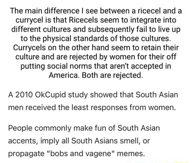 The main difference I see between a ricecel anda currycel is that ...