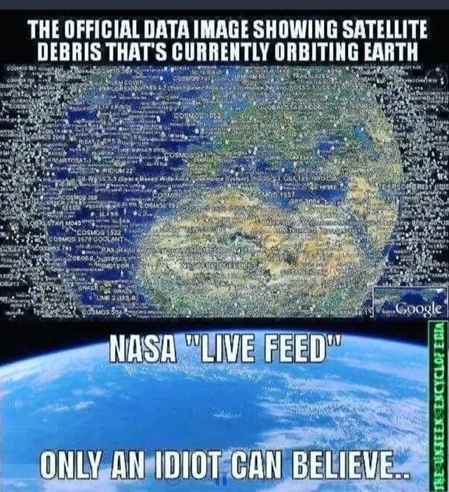 THE OFFICIAL DATA IMAGE SHOWING SATELLITE DEBRIS THAT'S CURRENTLY ...