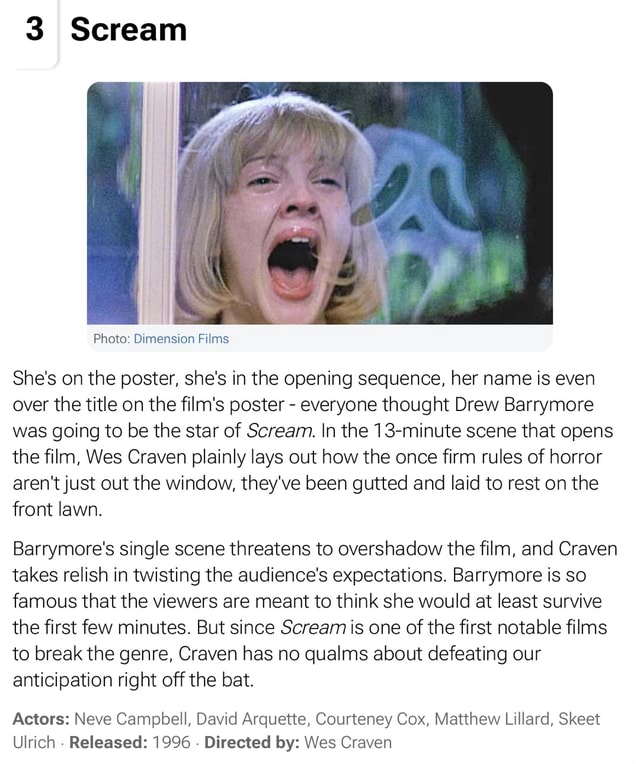 3 I Scream Photo: Dimension Films She's on the poster, she's in the ...