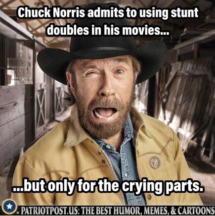 Chuck Norris admits to using stunt doubles in his movies... hay ..but ...