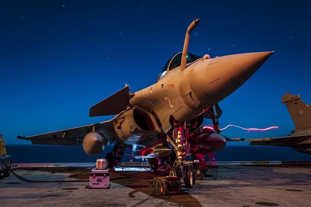 Navy Rafale aircraft carrier Charles de Gaulle at night - iFunny