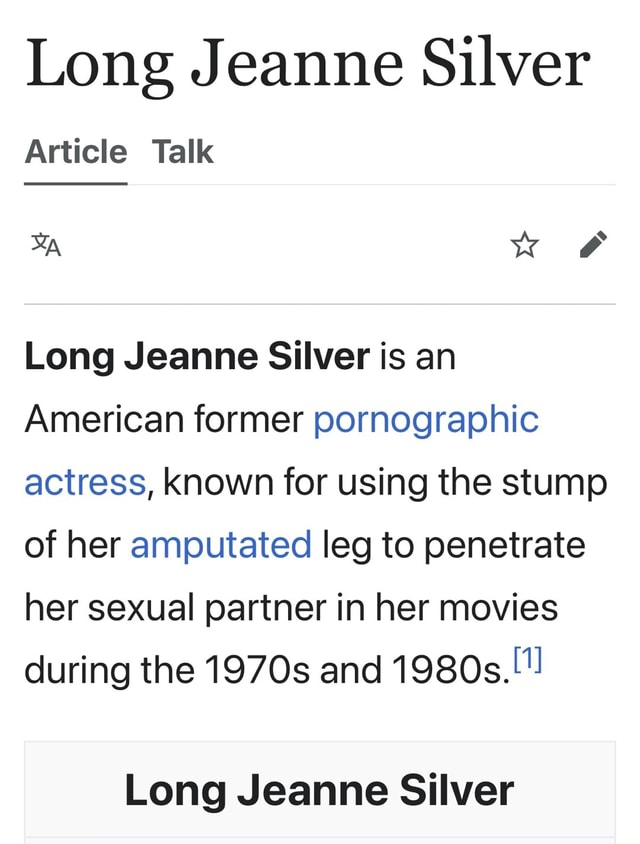 Long Jeanne Silver Article Talk al Long Jeanne Silver is an American ...