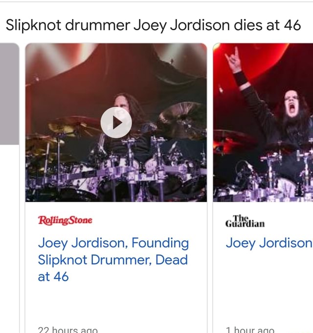 Slipknot drummer Joey Jordison dies at 46 RollingStone Joey Jordison ...