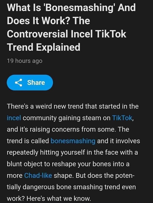 What Is 'Bonesmashing' And Does It Work? The Controversial Incel TikTok ...