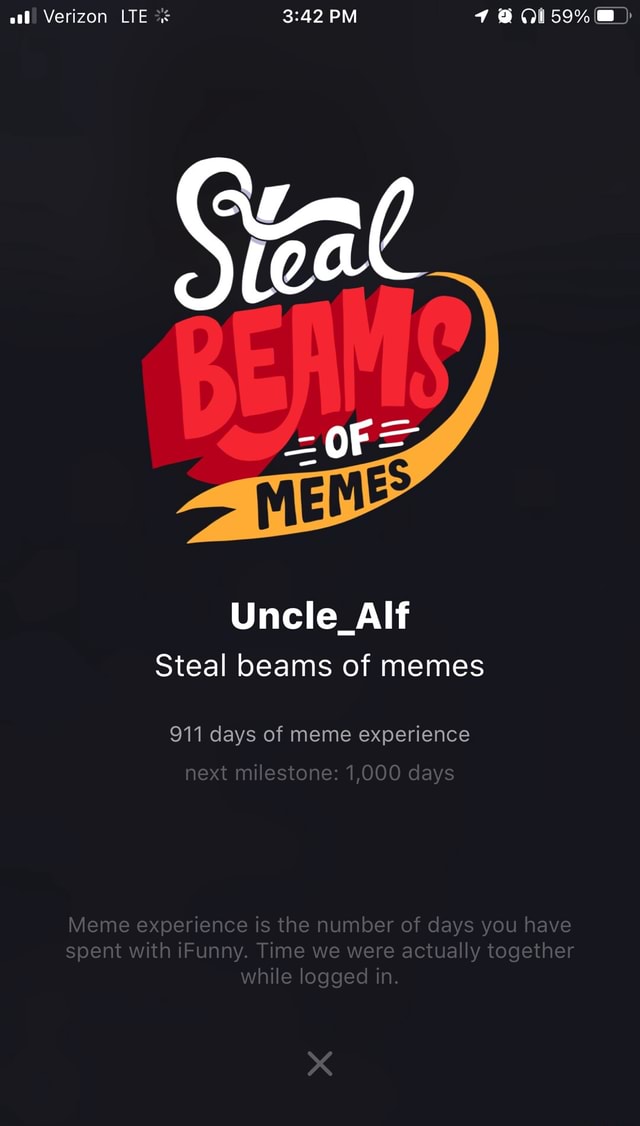 Verizon LTE PM 059% CC): OF Steal beams of memes 911 days of meme ...