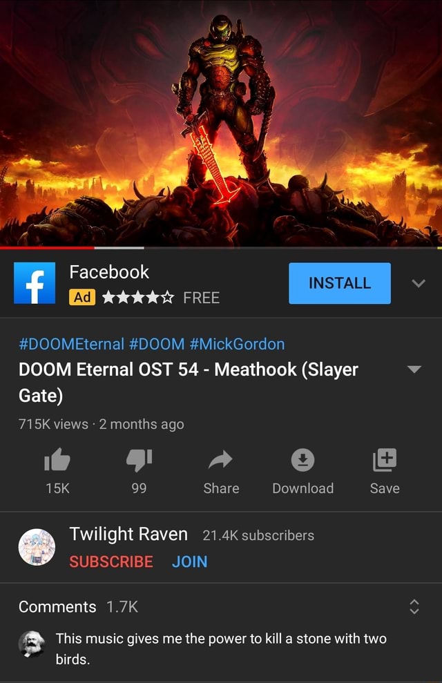 Facebook FREE INSTALL #DOOMEternal #DOOM #MickGordon DOOM Eternal OST ...