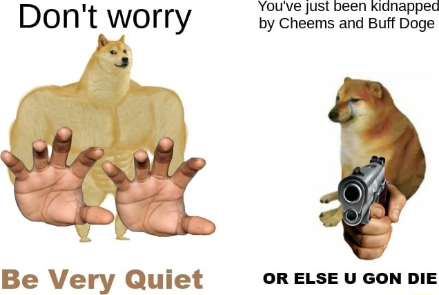 You've just been kidnapped Don't worry by Cheems and Buff Doge es Be ...