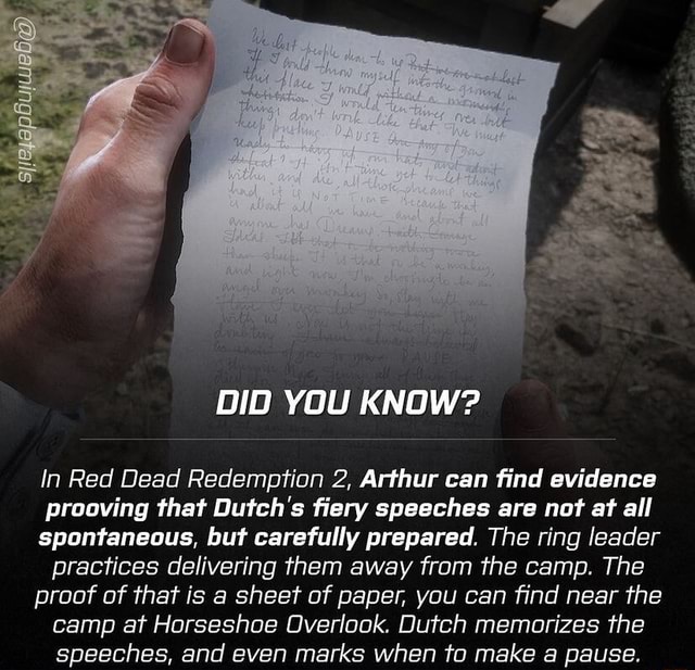 DID YOU KNOW? In Red Dead Redemption 2, Arthur can find evidence ...