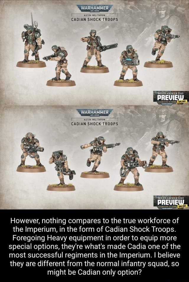 ASTRA MILITARUM CADIAN SHOCK TROOPS PREVIEW ASTRA MILITARUM CADIAN ...