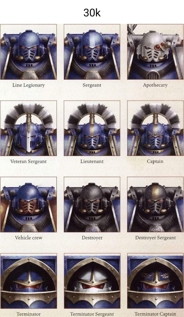 Line Legionary Serpeant Apothecary Veteran Sergeant Lieutenant Captain ...