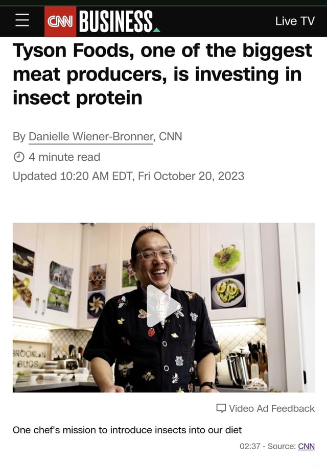 = Ow BUSINESS. Live TV Tyson Foods, one of the biggest meat producers ...