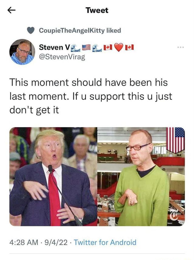 Tweet CoupieTheAngelKitty liked Steven @StevenVirag This moment should ...