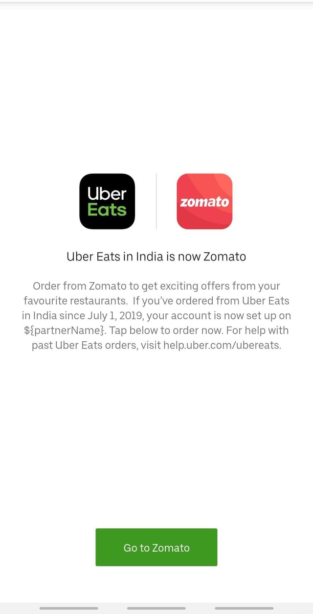 Uber Eats in India is now Zomato Order from Zomato to get exciting offers from your favourite ...
