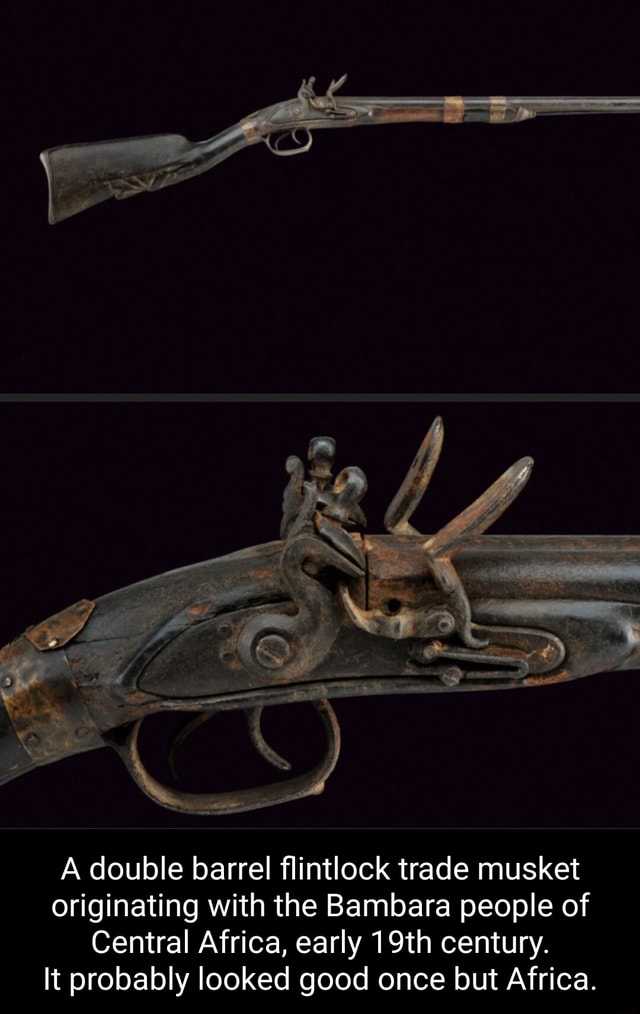 A double barrel flintlock trade musket originating with the Bambara ...