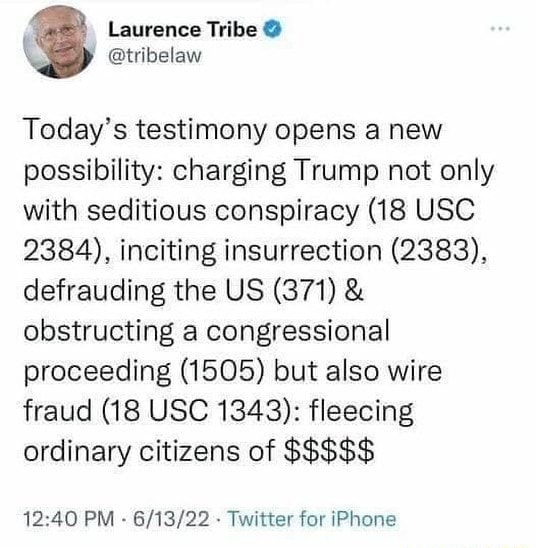 & Laurence Tribe @ @tribelaw Today's testimony opens a new possibility ...