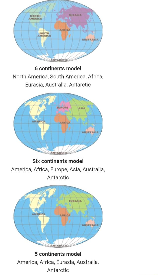 ES 6 continents model North America, South America, Africa, Eurasia ...