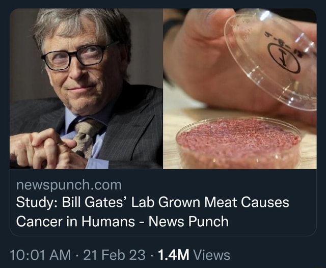 Study: Bill Gates' Lab Grown Meat Causes Cancer in Humans - News Punch ...