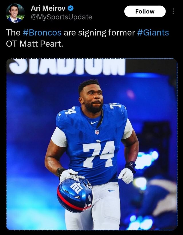 Ari Meirov @MySportsUpdate Follow The #Broncos are signing former # ...