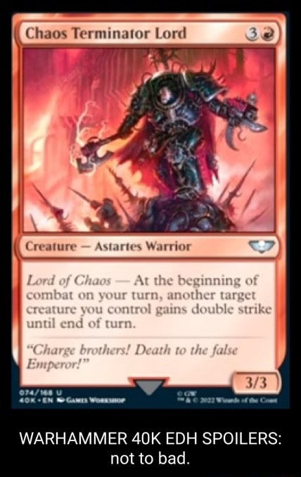 Chaos Terminator Lord Creature Astartes Warrior of the of WARHAMMER EDH ...