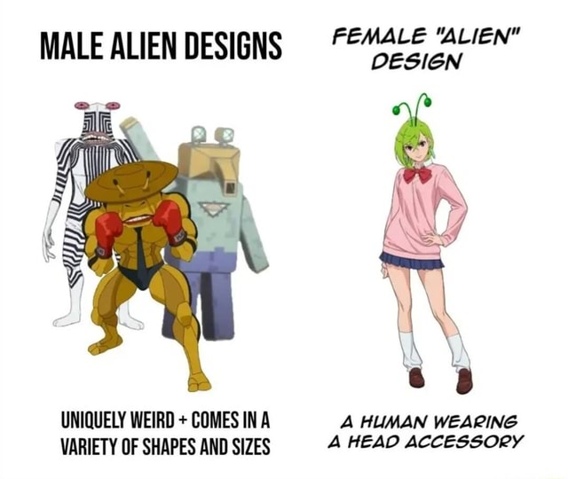 FEMALE "ALIEN" DESIEN MALE ALIEN DESIGNS A HUMAN WEARING A HEAD ...