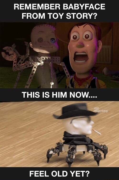 REMEMBER BABYFACE FROM TOY STORY? THIS IS HIM NOW.... FEEL OLD YET ...