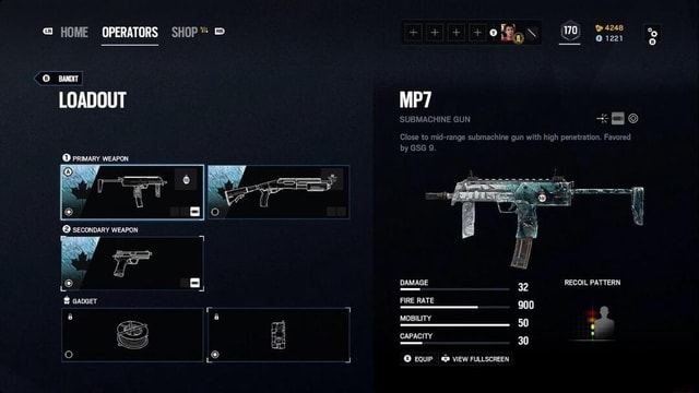 @1221 LOADOUT SUBMACHINE GUN Close to mid-range submachine gun with ...