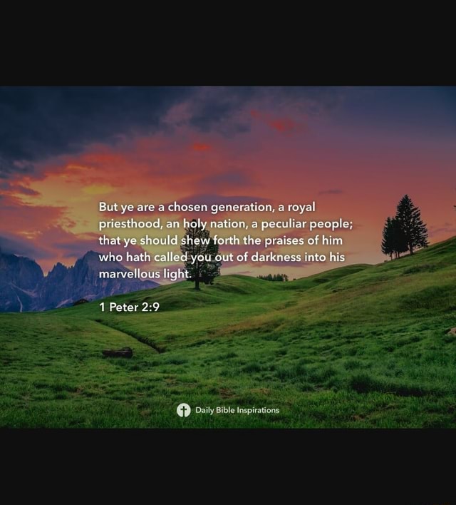 But ye are a chosen generation, royal priesthood, an holy nation, a ...