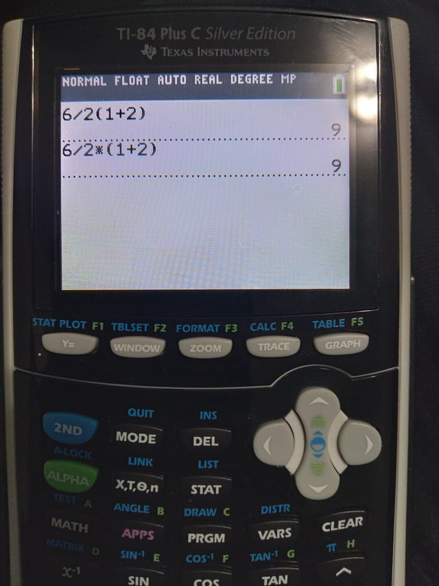 STAT PLOT TBLSET NORMAL FLOAT AUTO REAL DEGREE MP FORMAT ZOOM INS DEL ...