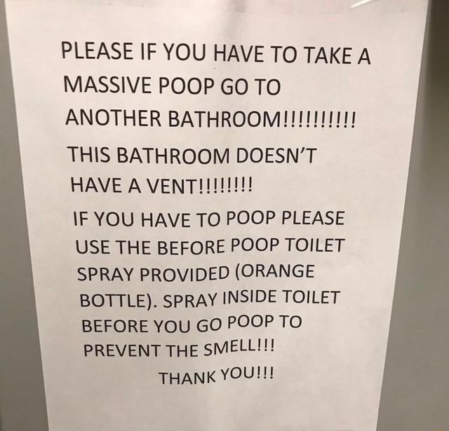 PLEASE IF YOU HAVE TO TAKE A MASSIVE POOP GO TO ANOTHER BATHROOM! THIS ...