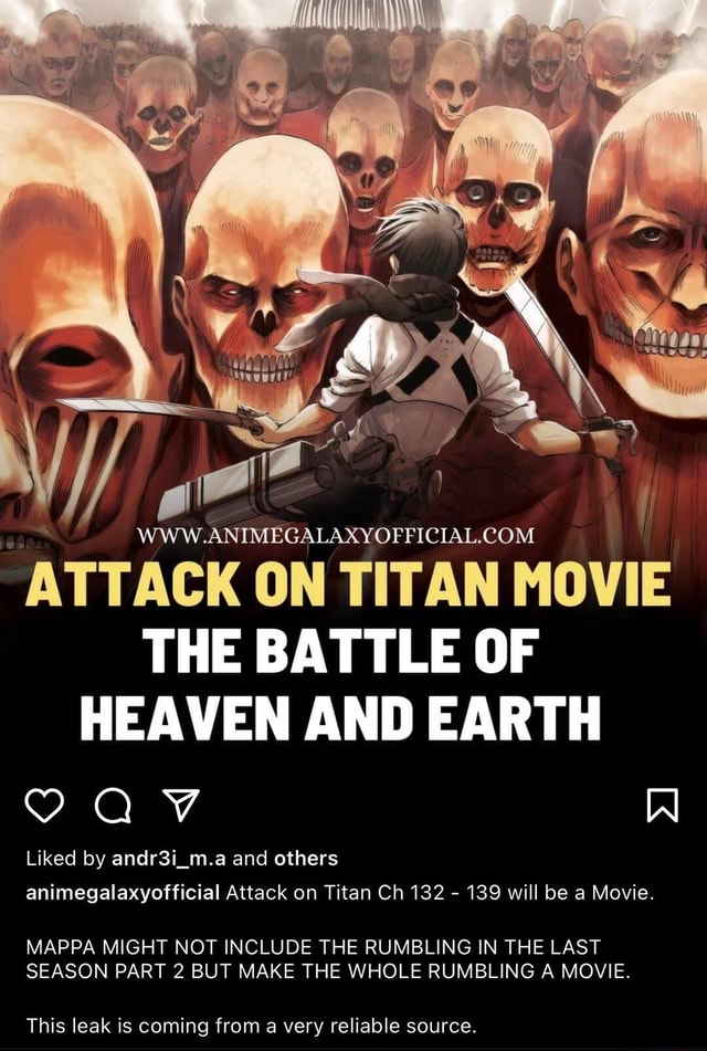 ATTACK ON TITAN MOVIE THE BATTLE OF HEAVEN AND EARTH 99QAVYV W Liked by ...