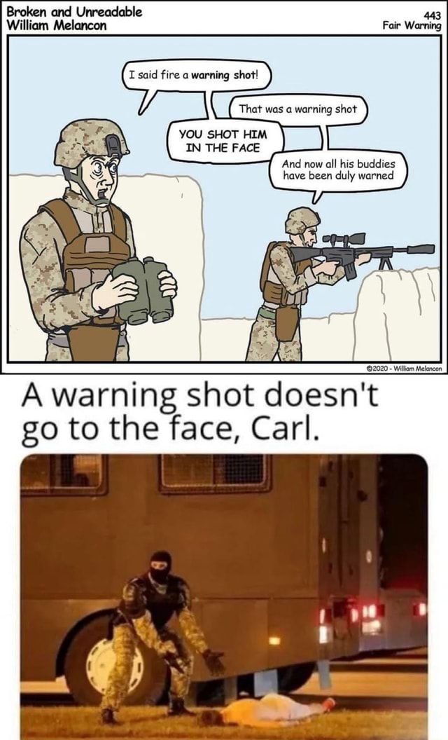 Broken and Unreadable 443 William Melancon Fair Warning said fire a ...