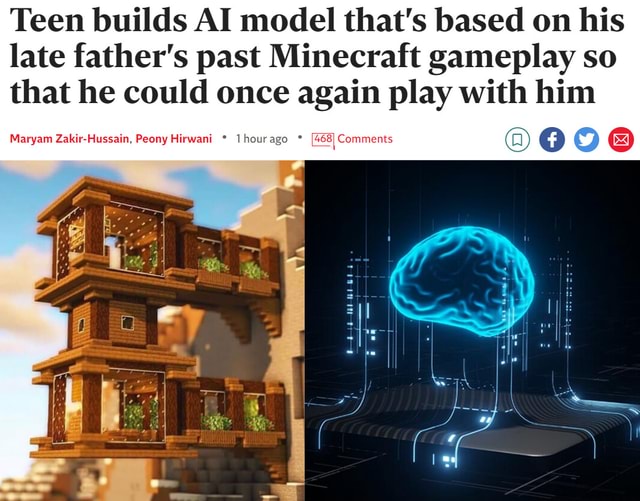 Teen builds AI model that's based on his late father's past Minecraft ...