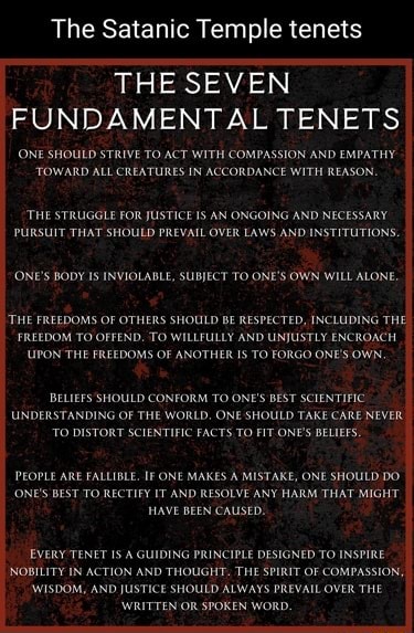 The Satanic Temple tenets THE SEVEN FUNDAMENTAL TENETS (ONE SHOULD ...