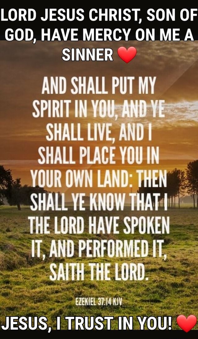 LORD JESUS CHRIST, SON OF GOD, MERCY HAVE MERCY ON ME SINNER AND SHALL ...