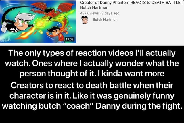 Creator of Danny Phantom REACTS to DEATH BATTLE I Butch Hartman The ...