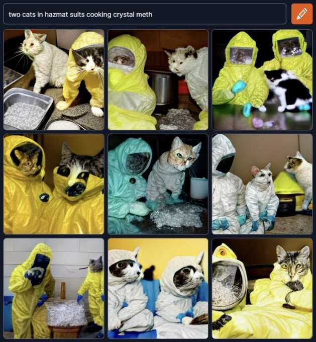 'two cats in hazmat suits cooking crystal meth - iFunny